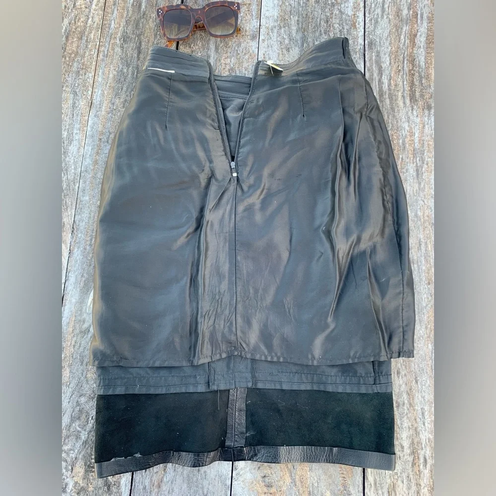 Versace | Skirts | Gianni Versace Genuine Leather Pine Cone Black ...